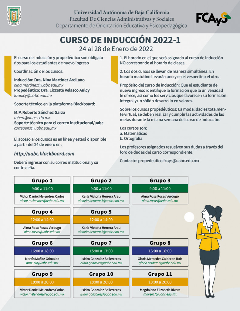 Información de Cursos de Inducción para Estudiantes de Nuevo Ingreso ...